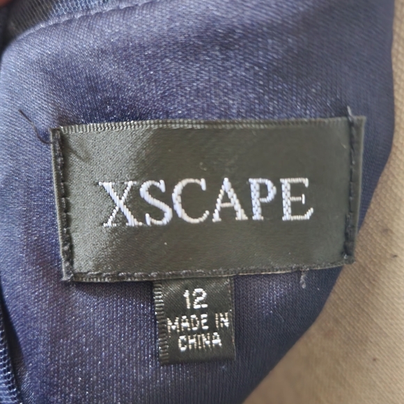 Xscape | Dresses | Xscape Womens Embroidered Sequin Short Sleeve Gown ...